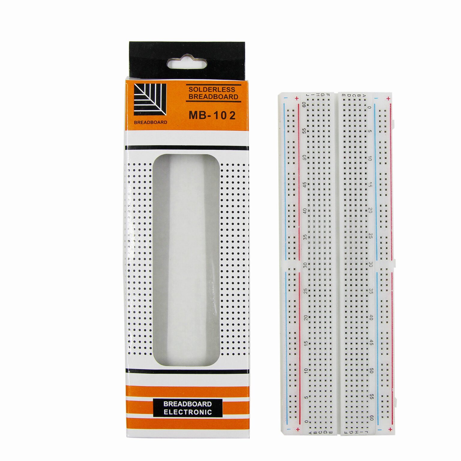 MB-102 Breadboard 830 Tie Points - ABS Plastic Solderless Prototyping ...